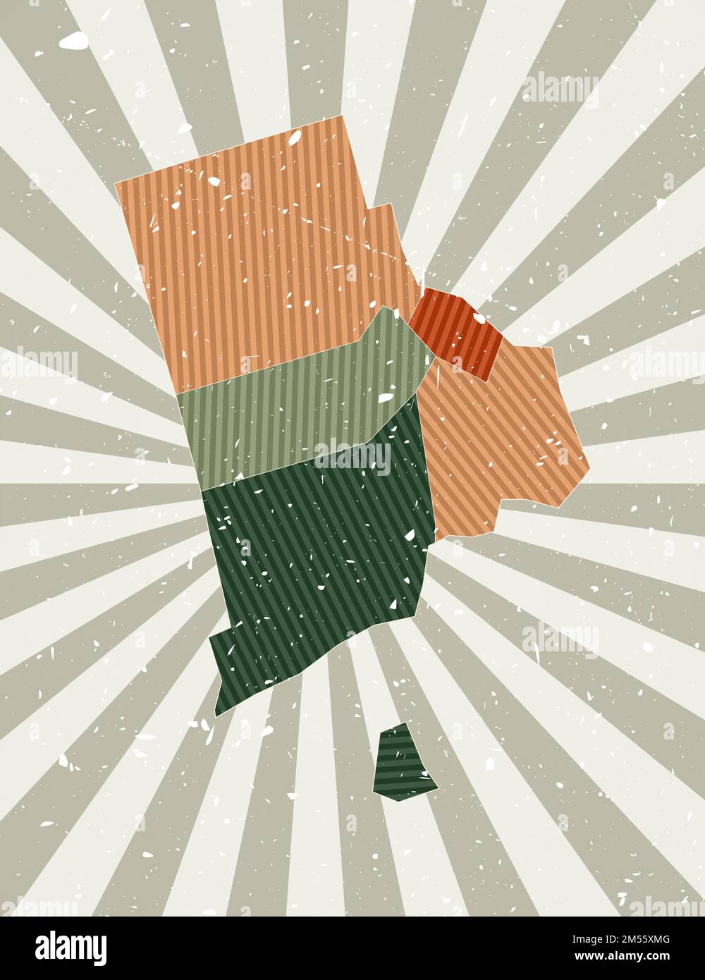 Rhode Island vintage map. Grunge poster with map of the US state in ...