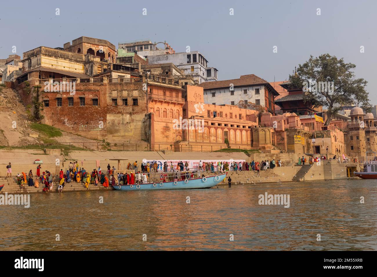 Architecture of ancient building, Historic Varanasi city with ancient ...