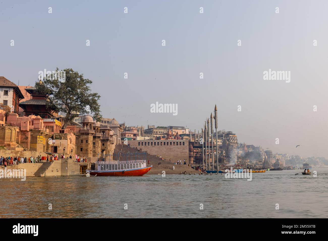 Architecture of ancient building, Historic Varanasi city with ancient ...