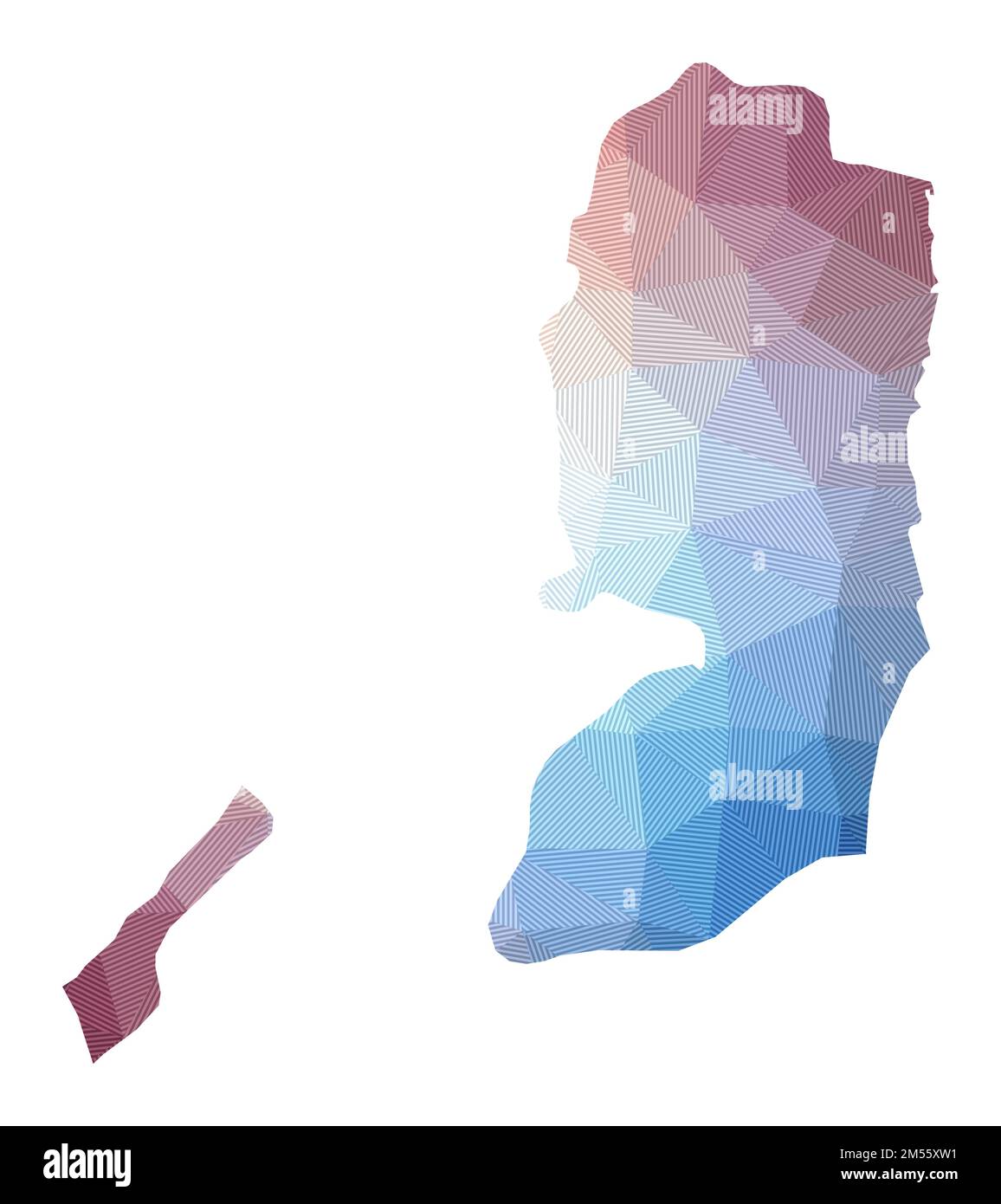 Map of Palestine. Low poly illustration of the country. Geometric ...