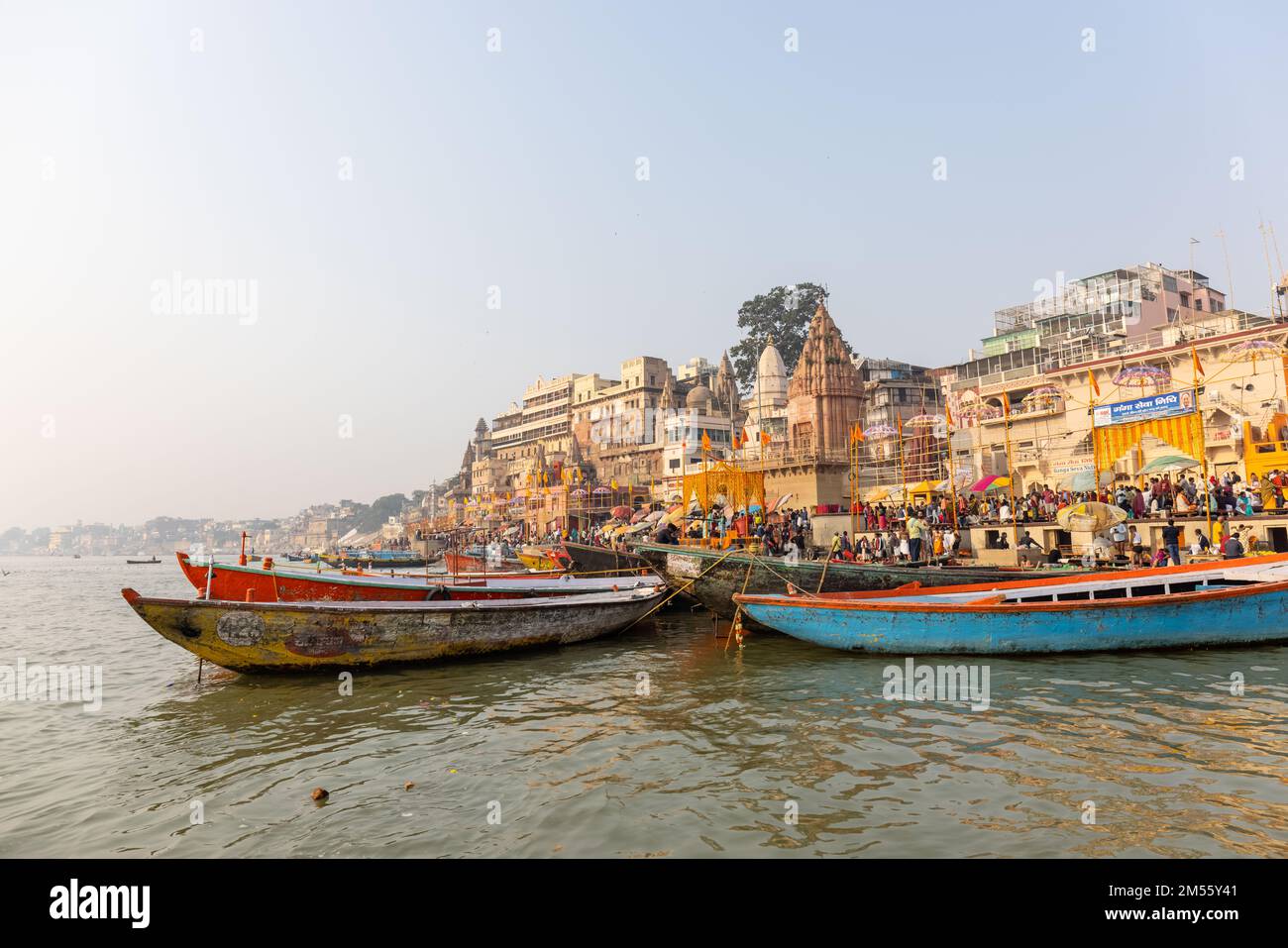 Architecture of ancient building, Historic Varanasi city with ancient ...