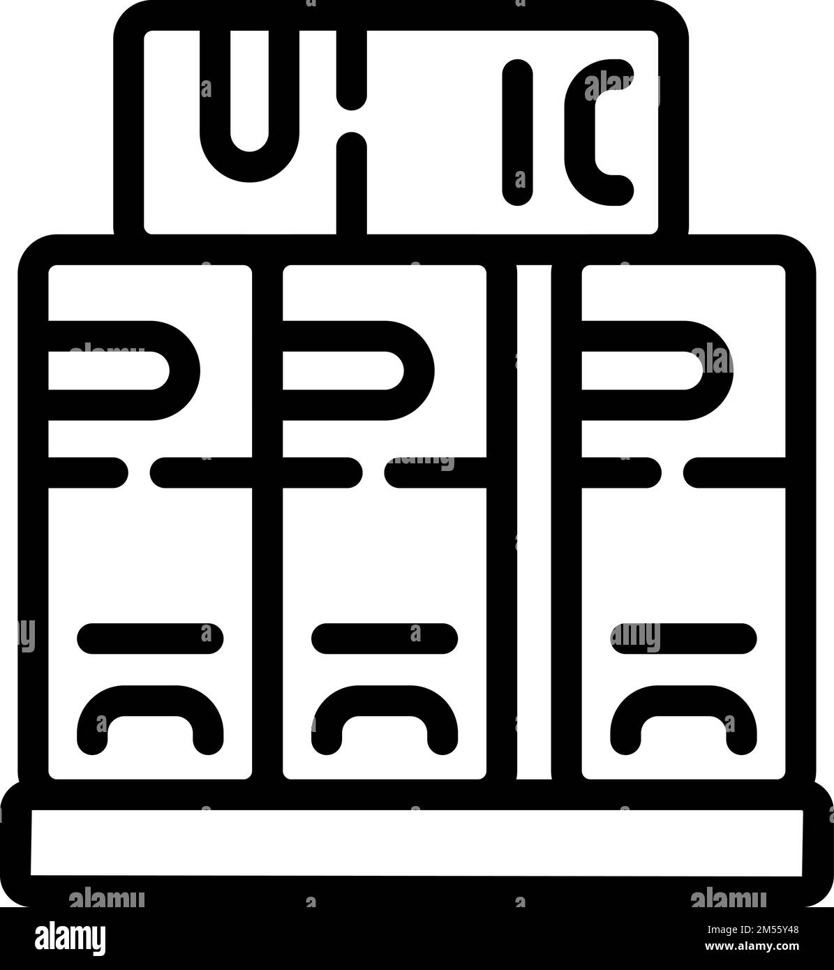 Book stack icon outline vector. Club learn. Modern smart Stock Vector ...