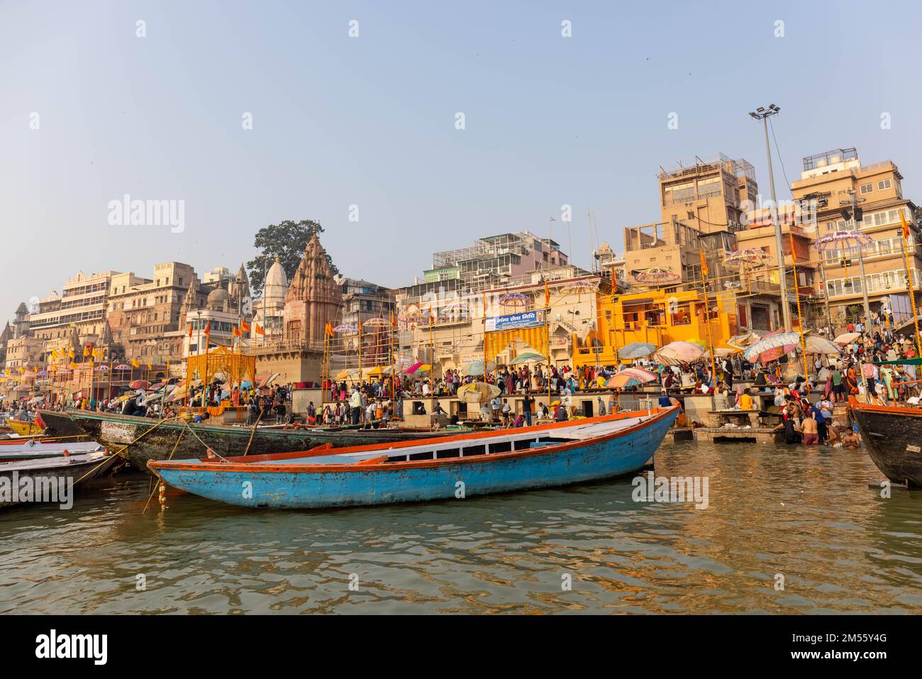 Architecture of ancient building, Historic Varanasi city with ancient ...