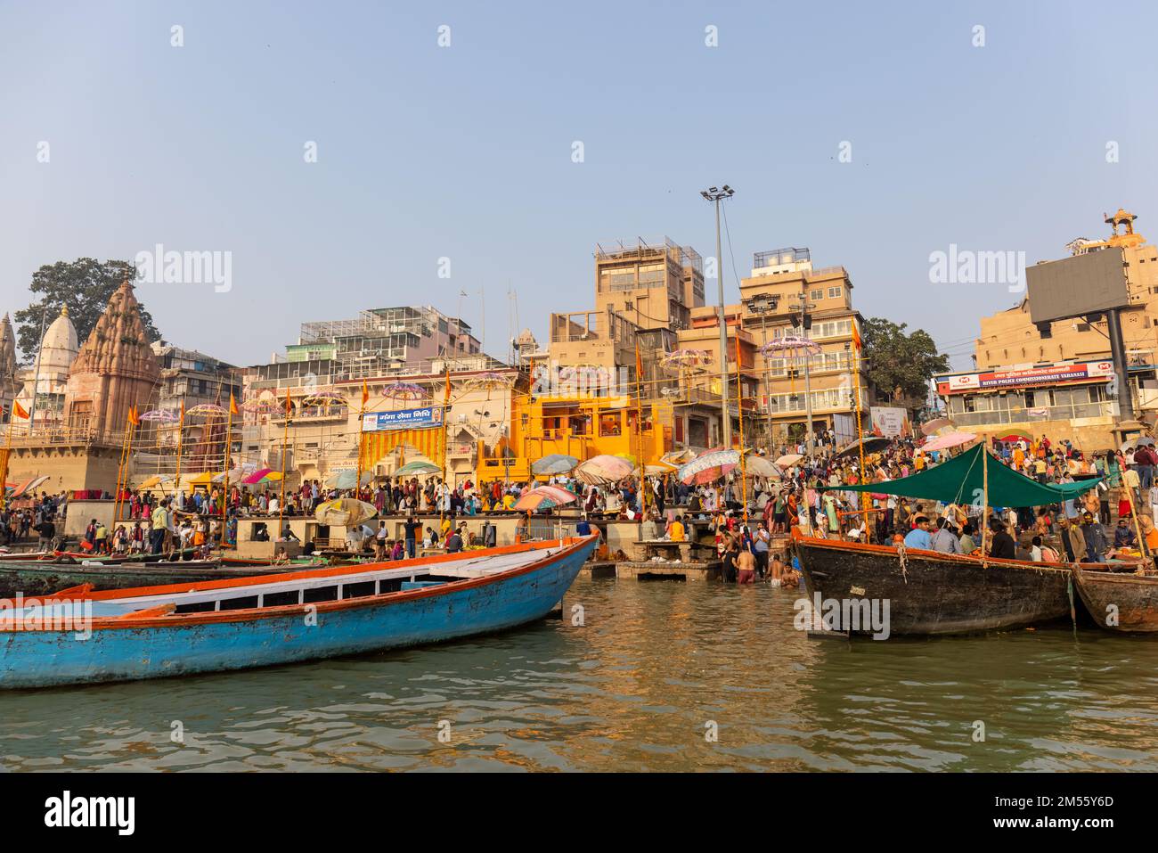 Architecture of ancient building, Historic Varanasi city with ancient ...
