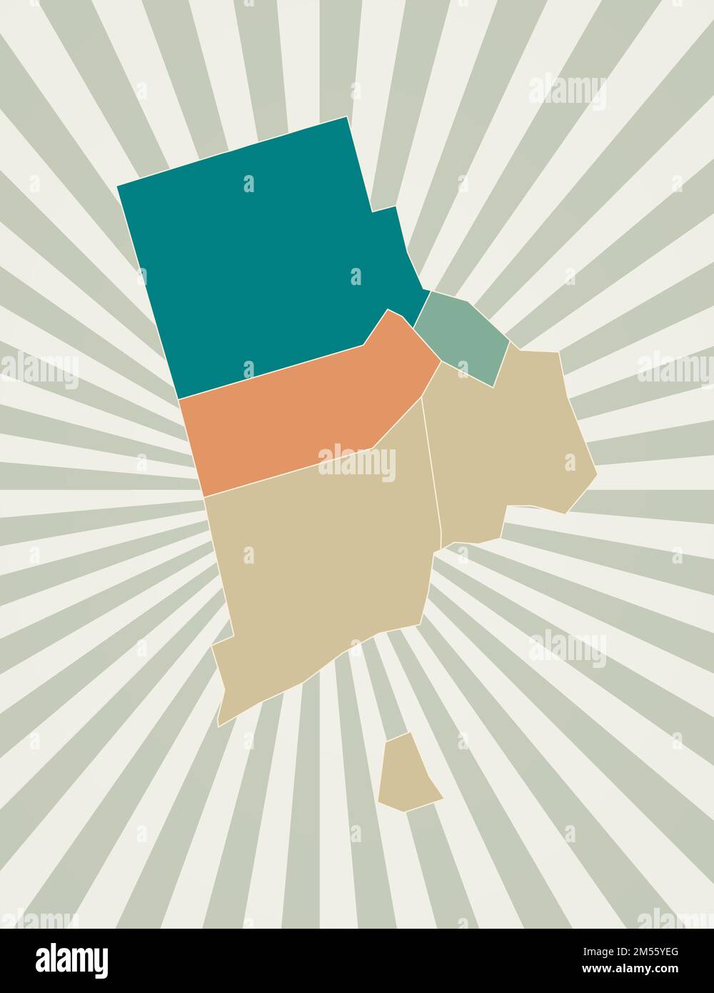 Rhode Island map. Poster with map of the us state in retro color ...