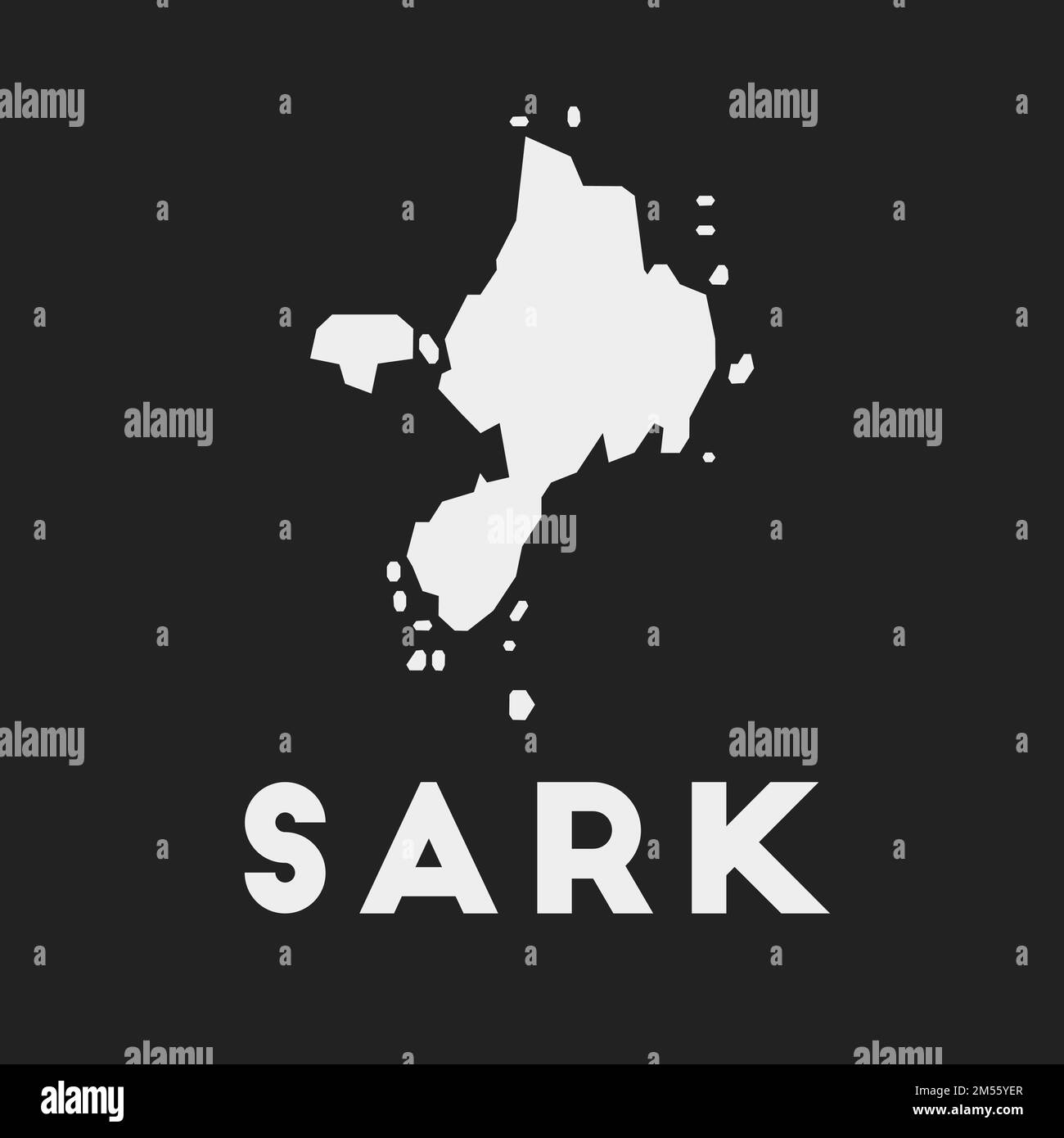 Sark icon. Island map on dark background. Stylish Sark map with island ...