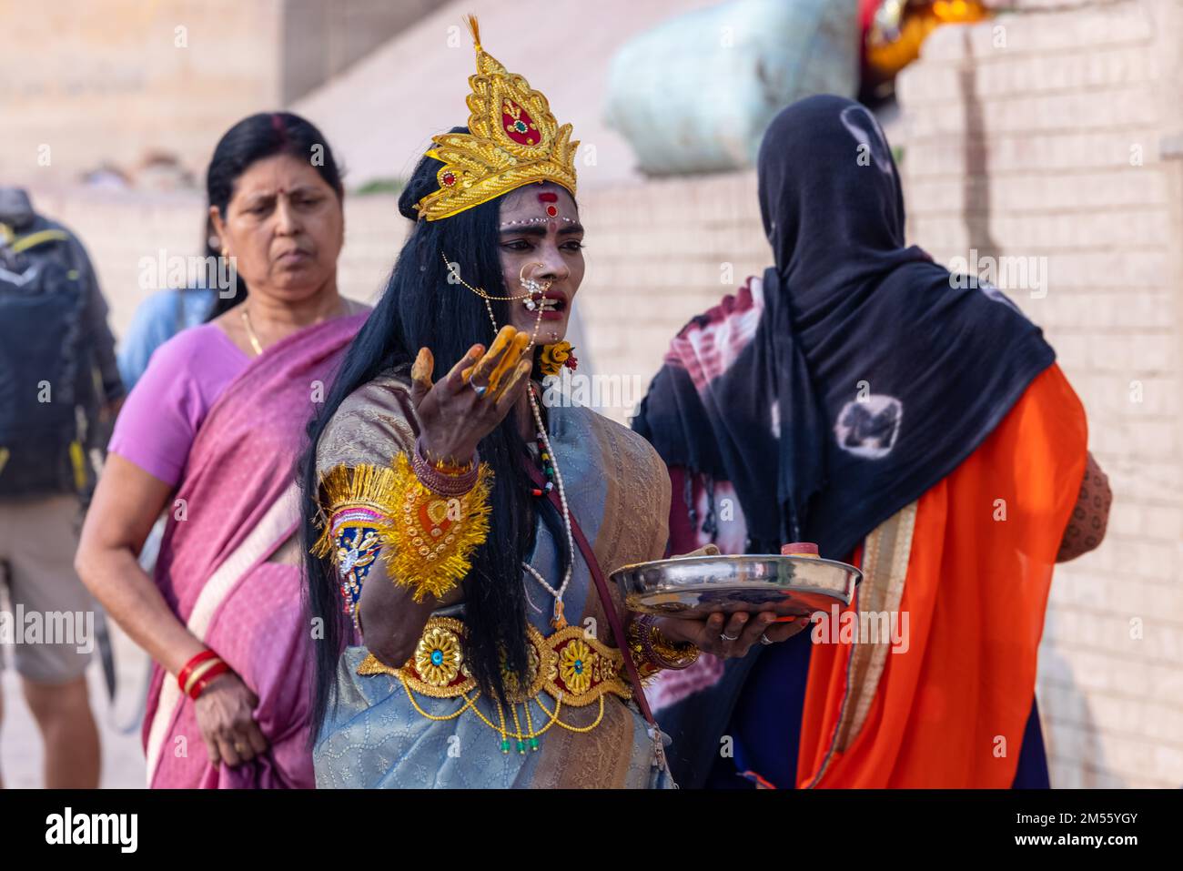 Varanasi, India - Nov: Portrait of Indian tourists participating in ...
