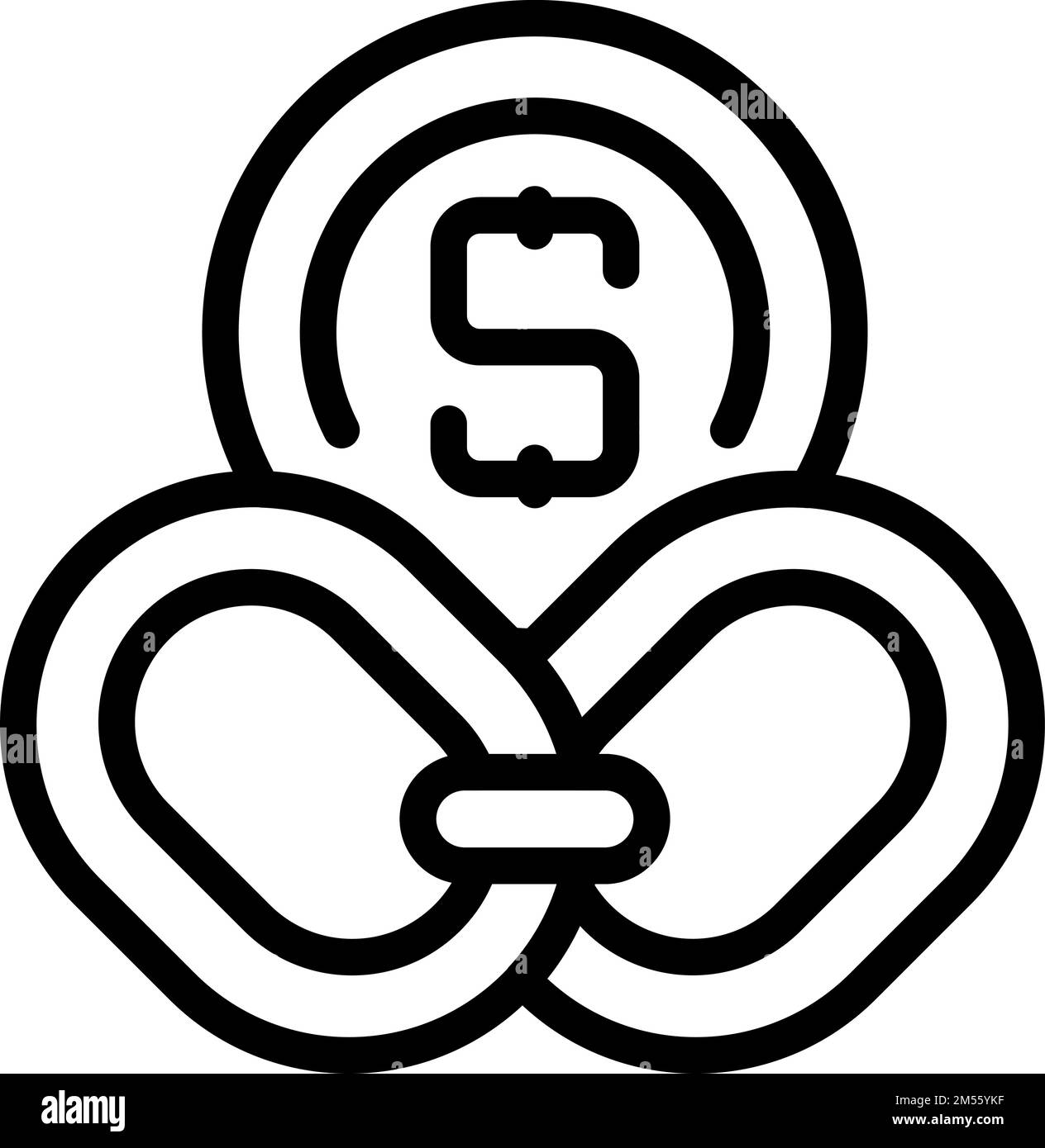 Revenue agency money chain icon outline vector. Fire seo. Factory scene ...