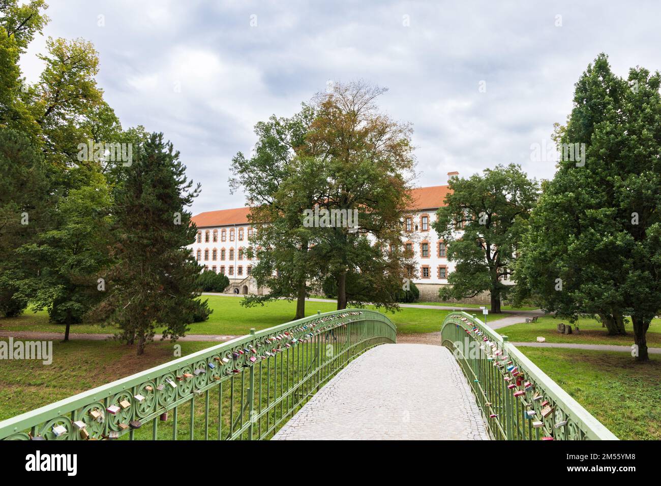 Meiningen, Germany - September 15, 2022: Bridge with love locks park ...