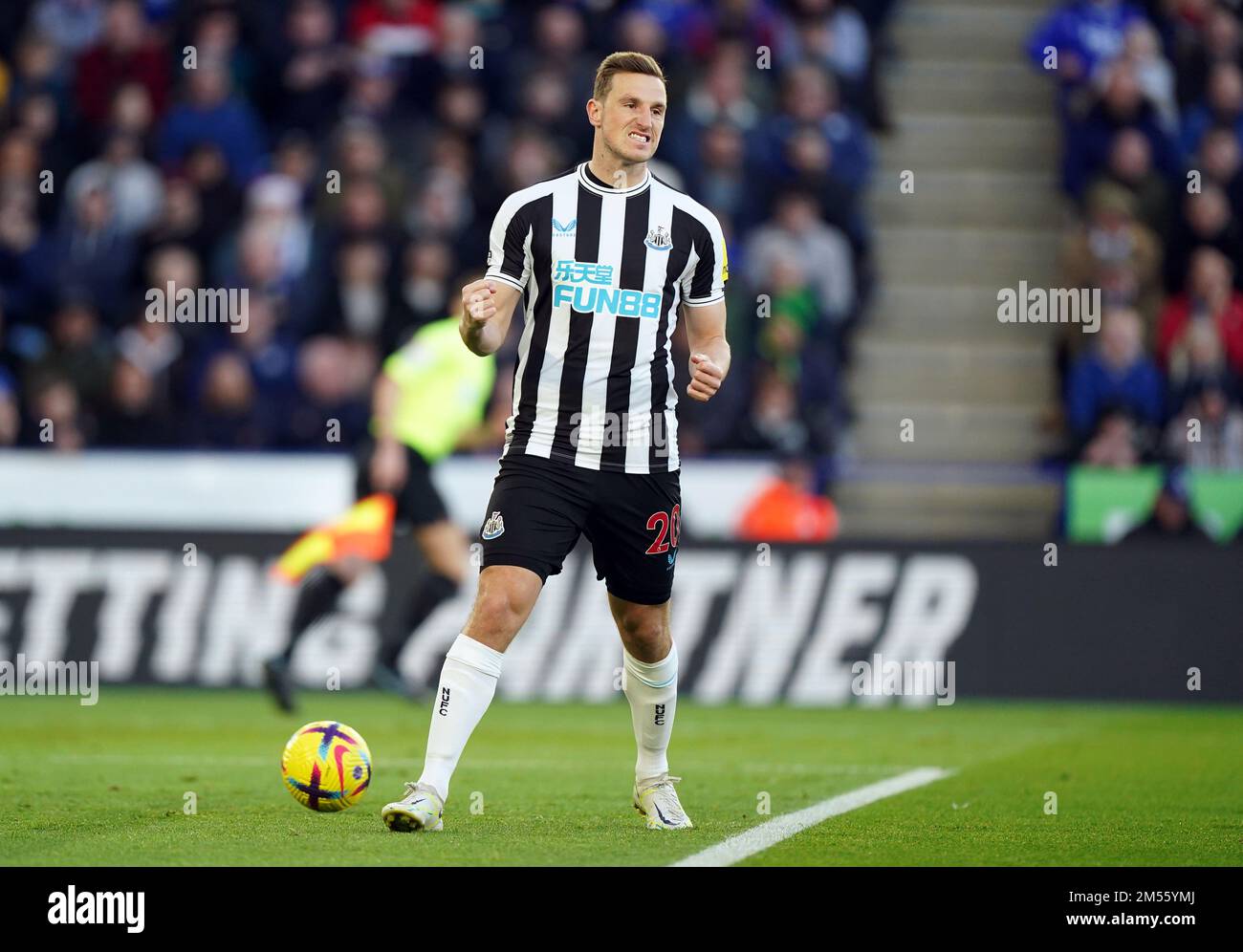 Newcastle United's Chris Wood celebrates scoring the opening goal ...