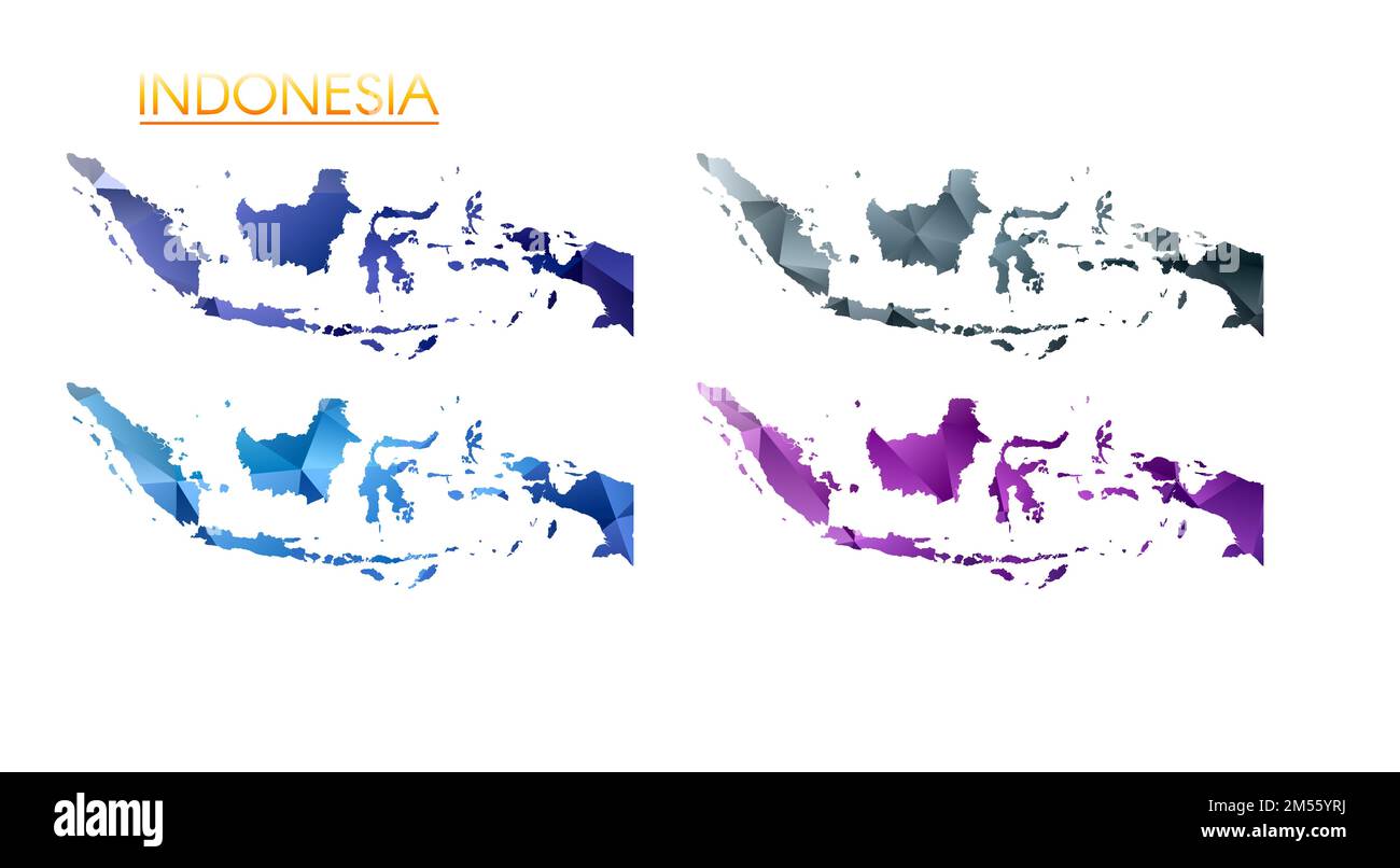 Indonesia polygonal map hi-res stock photography and images - Alamy