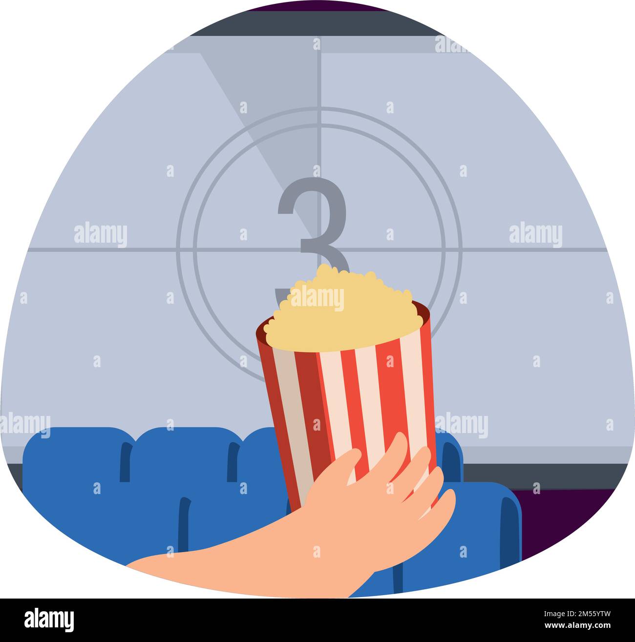 movie screen and popcorn Stock Vector Image & Art - Alamy
