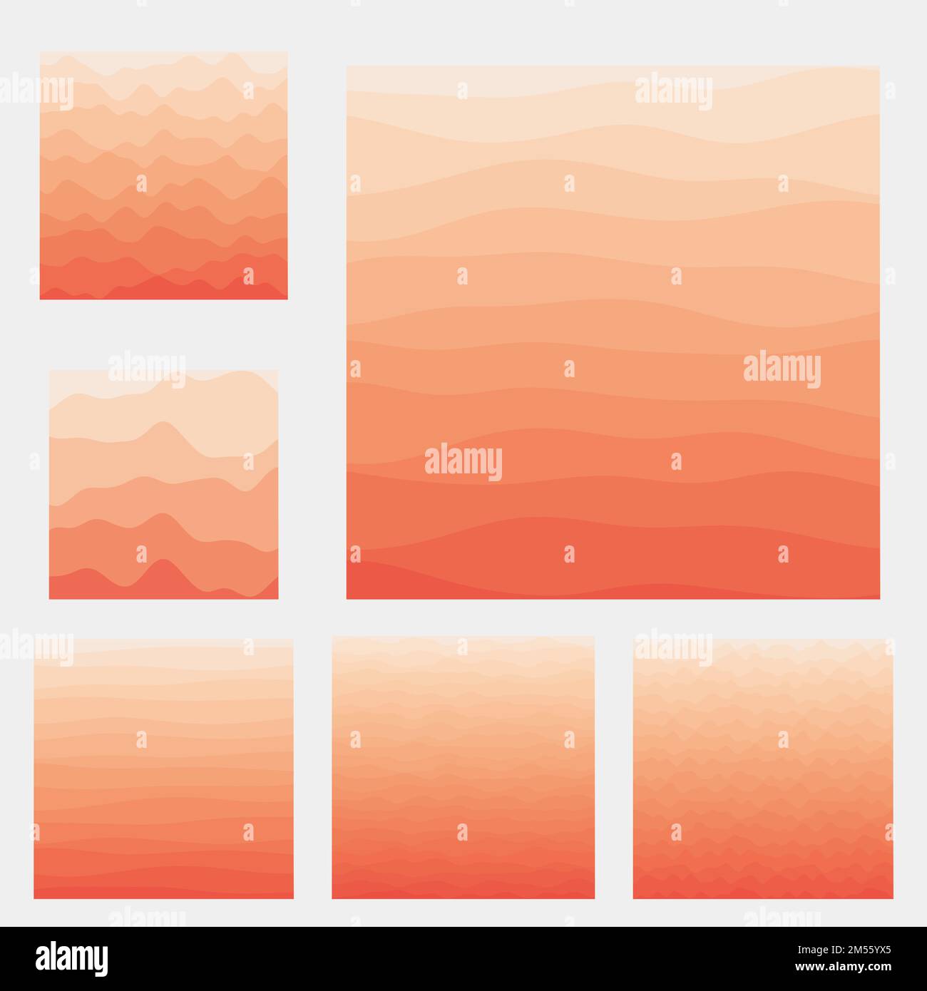 Abstract waves background collection. Curves in peach colors. Superb ...