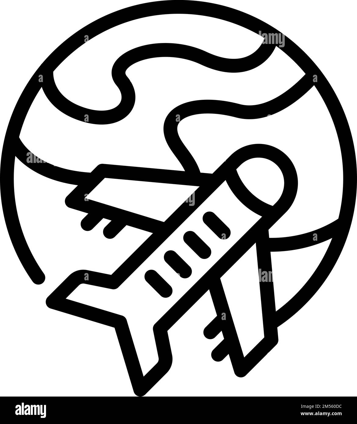 Plane global culture icon outline vector. Travel education. Study ...