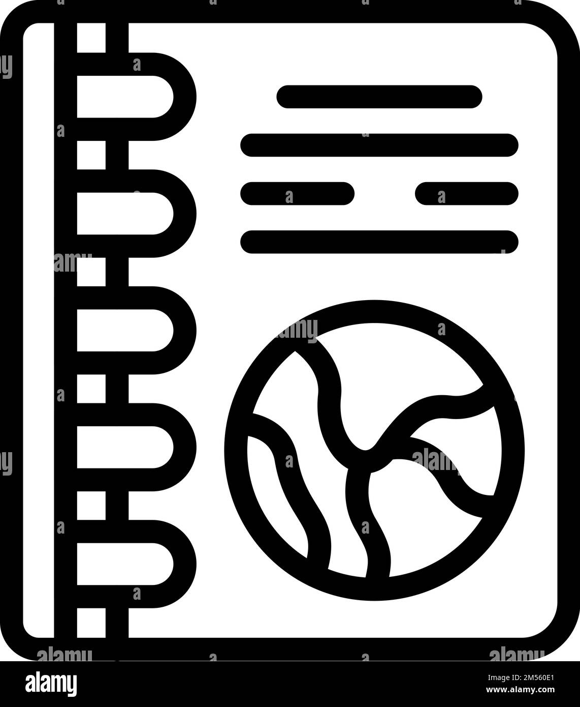 Tourism notebook icon outline vector. Study student. Plane culture ...
