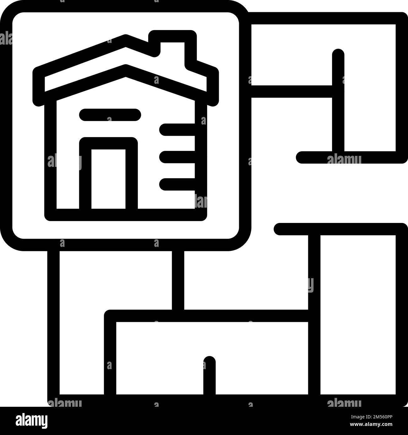 House plan icon outline vector. Woman engineer. Builder person Stock ...