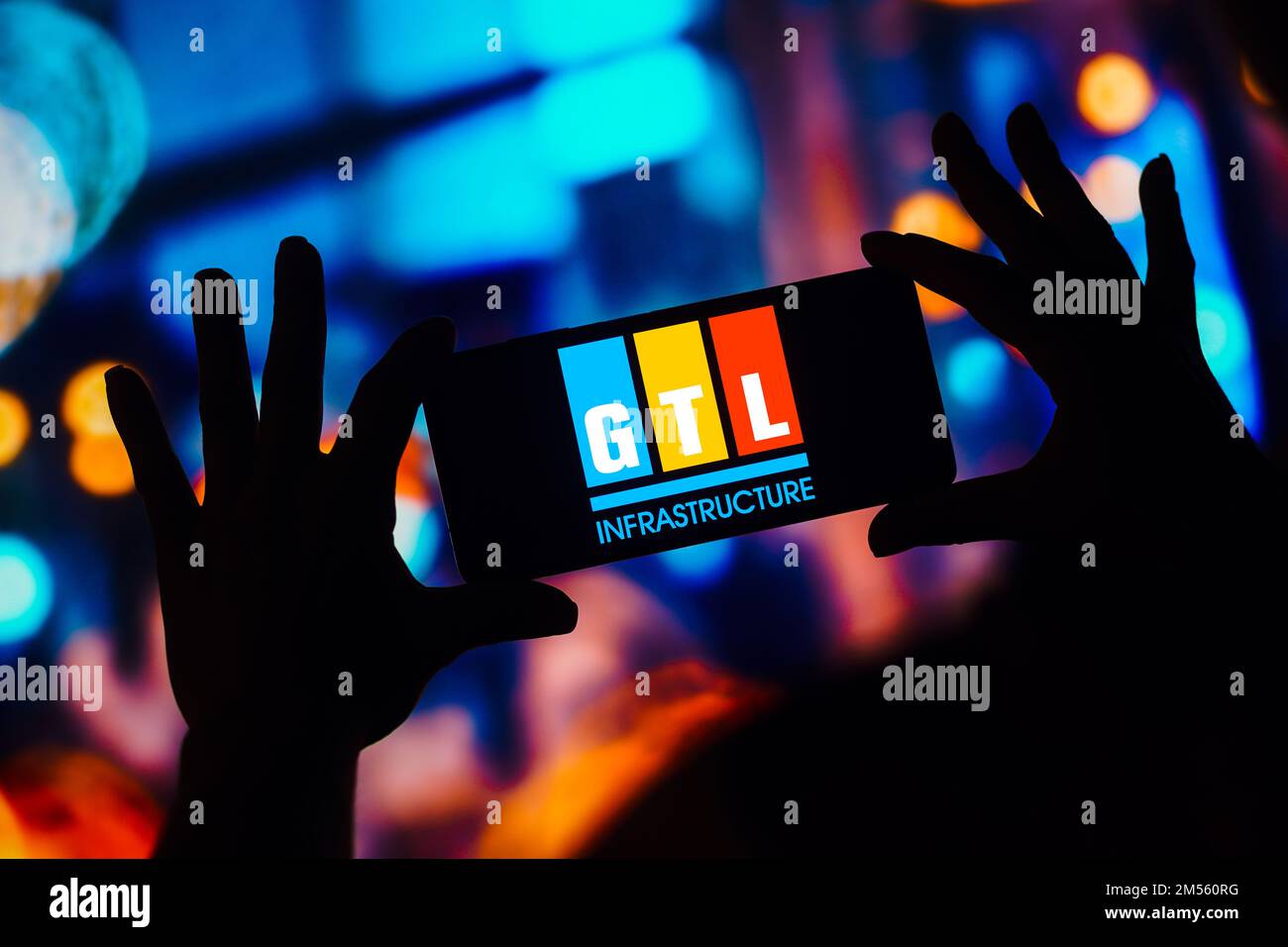 In this photo illustration, the GTL Infrastructure Limited logo is ...