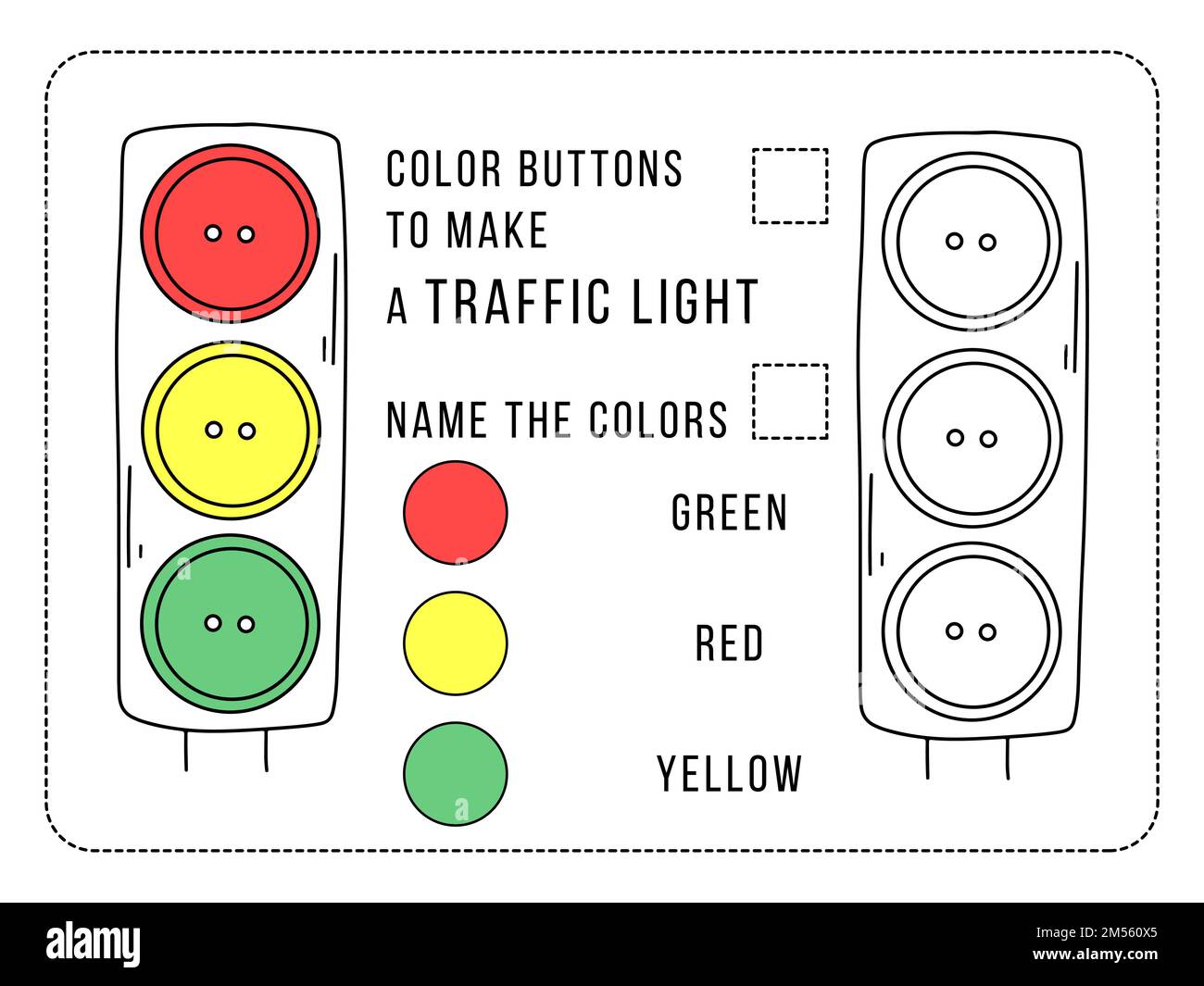 Color traffic light game. Match by color. Education game for children ...