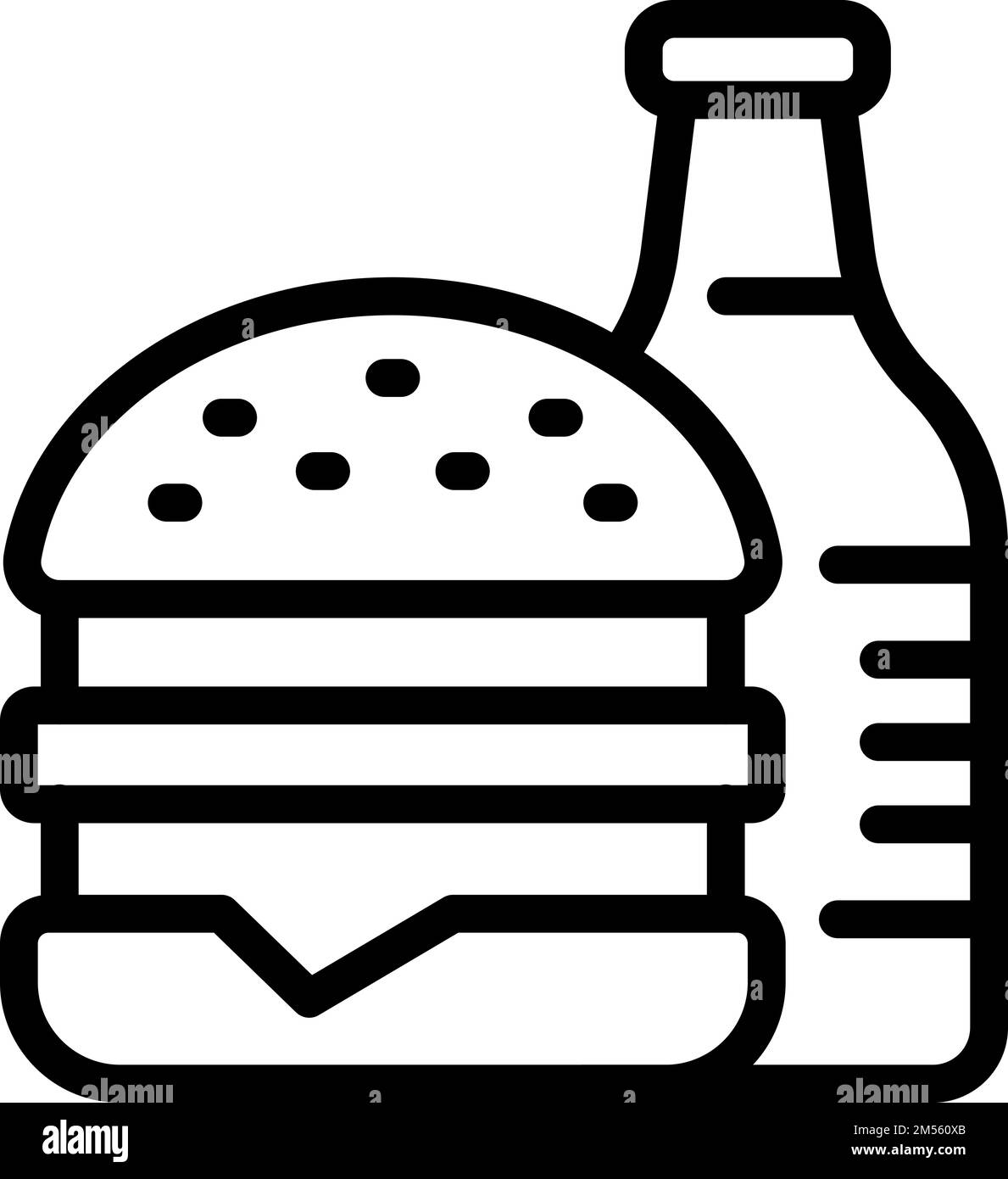 Burger fast food icon outline vector. Student club. Class university ...