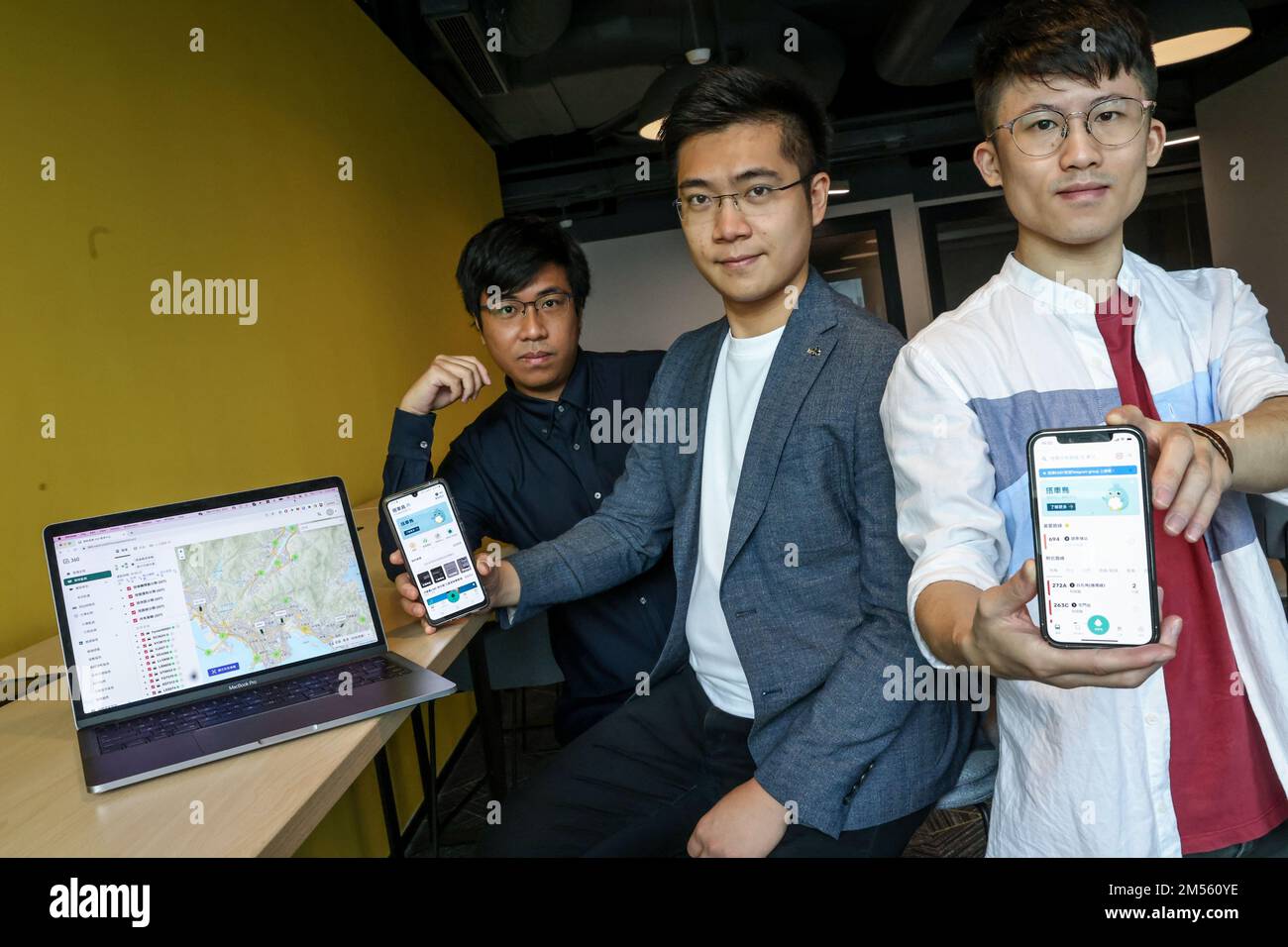 Founders of start-up SOCIF, from left, Gash Leong Tsui-cheuk, Jason ...