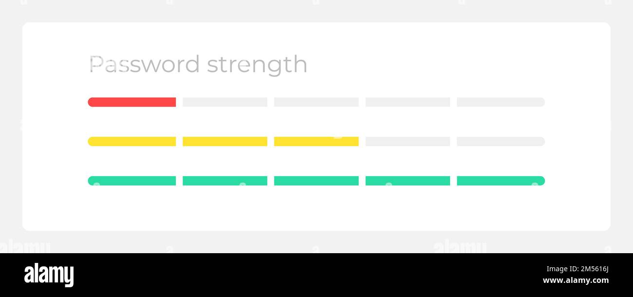 Password Strength Indicator Ui Element Template Stock Vector Image