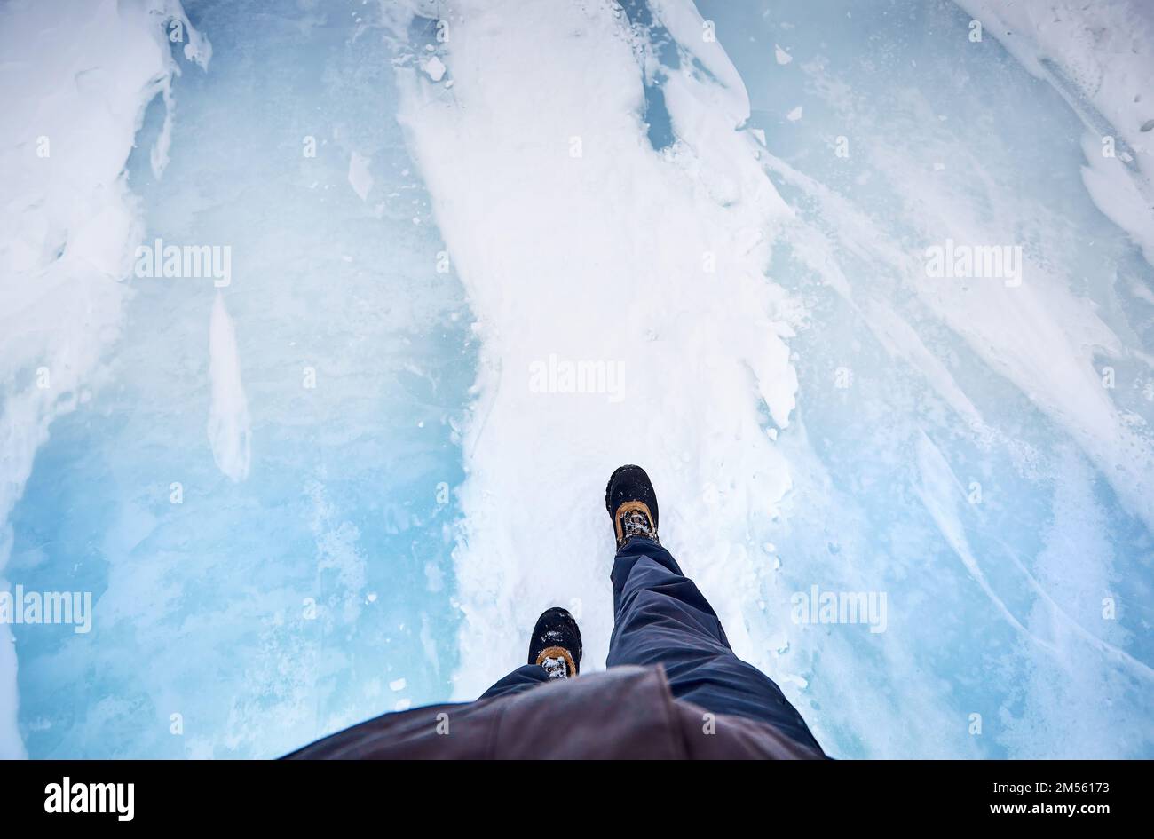 Pov mountain walking snow hi-res stock photography and images - Alamy