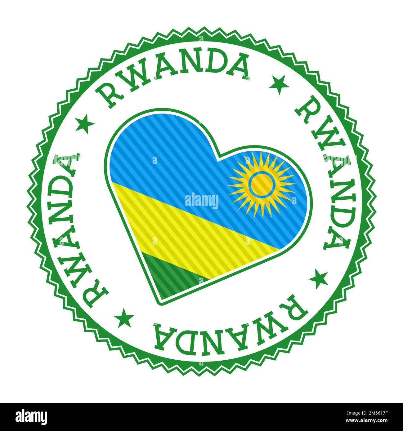 Rwanda heart badge. Vector logo of Rwanda neat vector illustration ...