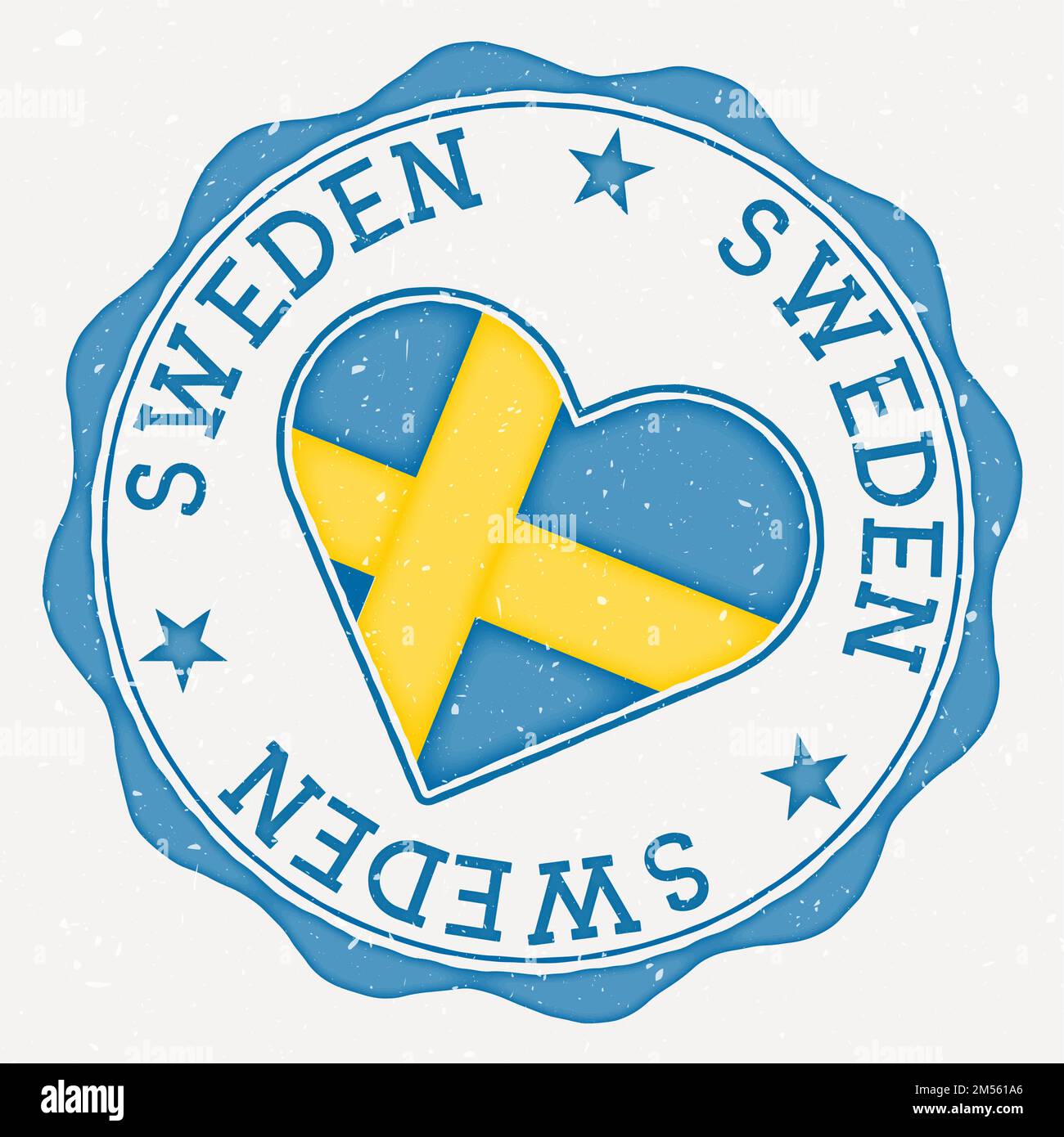 Sweden heart flag logo. Country name text around Sweden flag in a shape ...