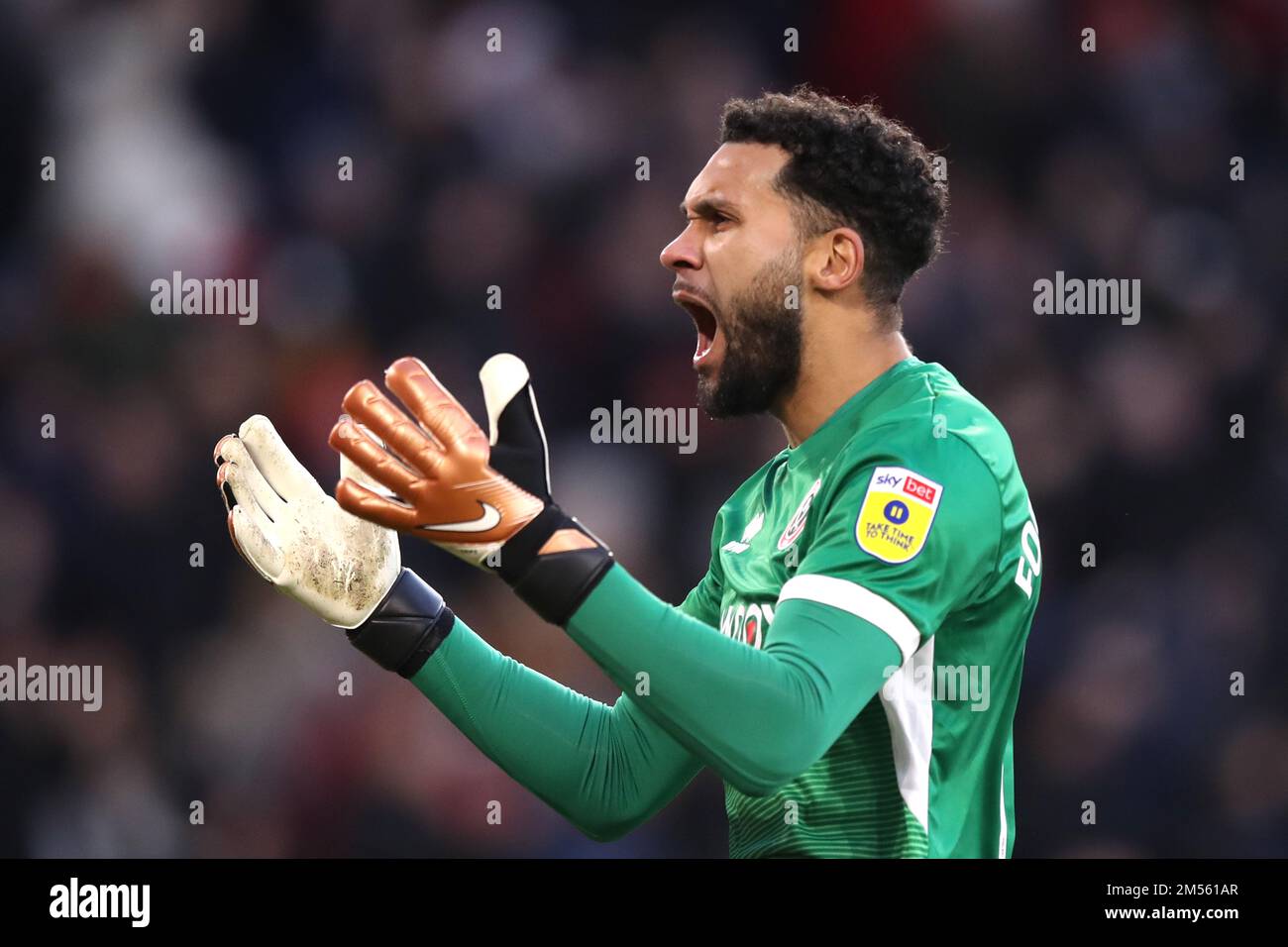 Sheffield United goalkeeper Wes Foderingham celebrates their side's ...