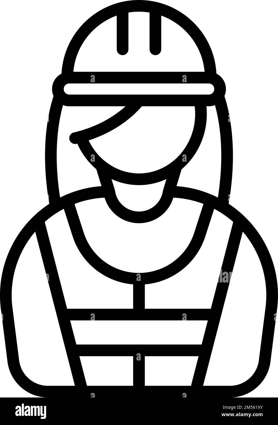 Builder person icon outline vector. Female engineer. Worker industry ...