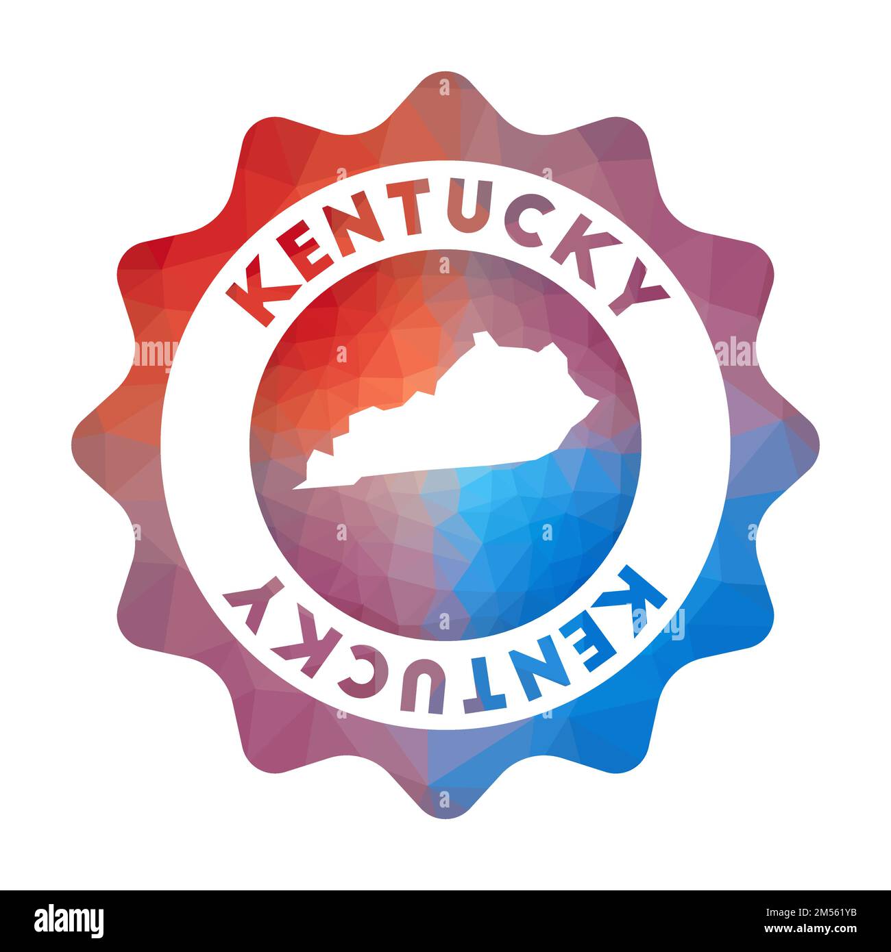 Kentucky low poly logo. Colorful gradient travel logo of the US state ...