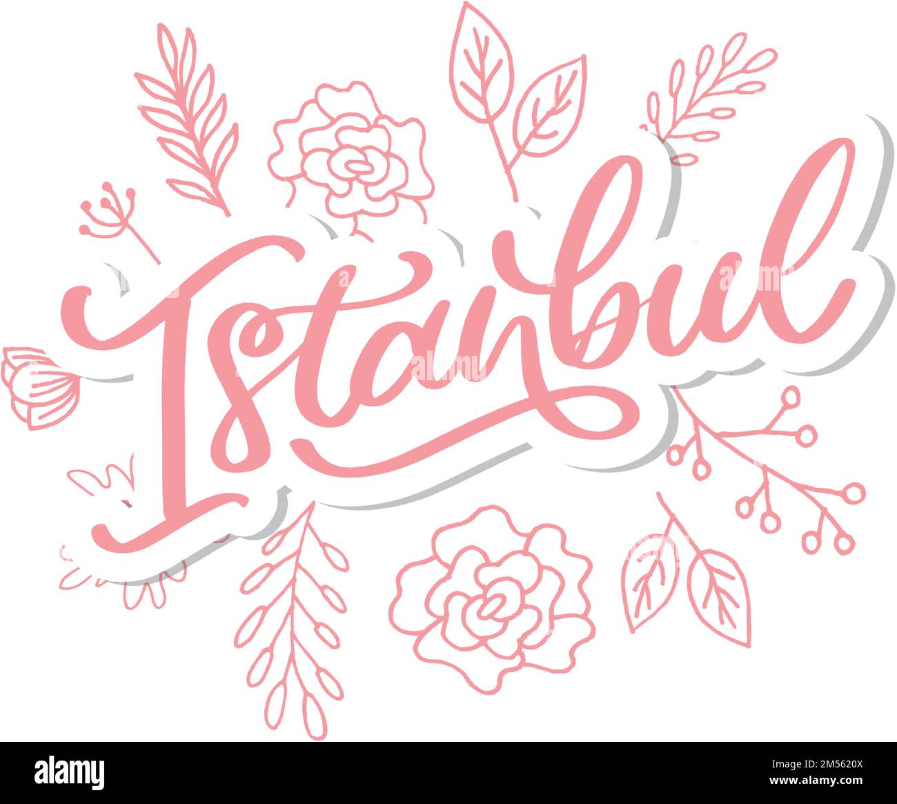 Istanbul. Hand lettering. Vector logo of Istanbul in black color with ...