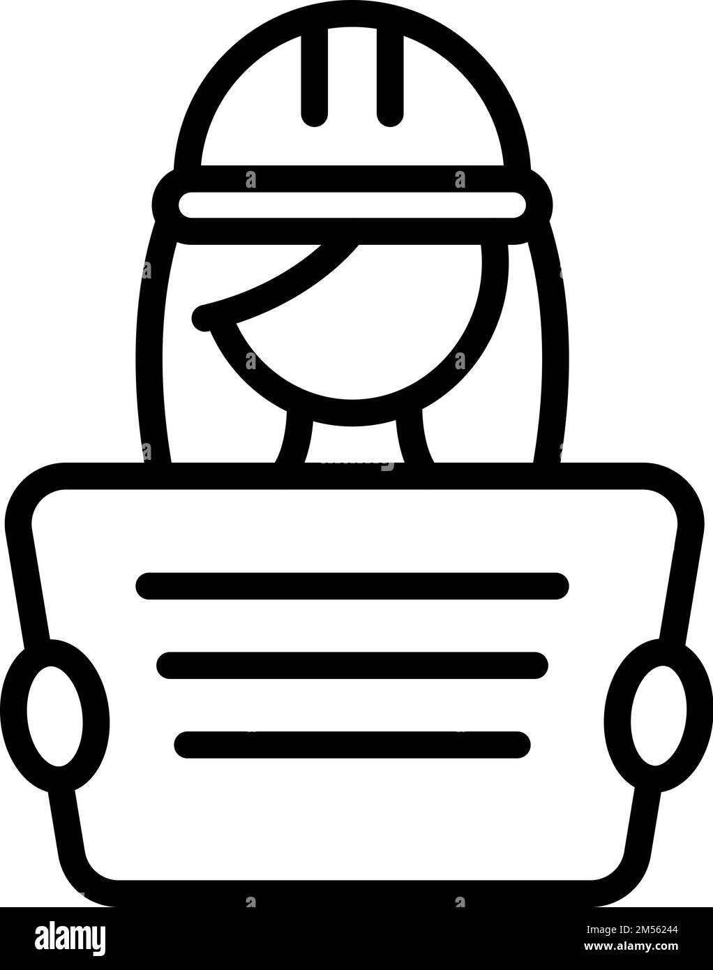 Female architect icon outline vector. Woman engineer. Builder worker ...