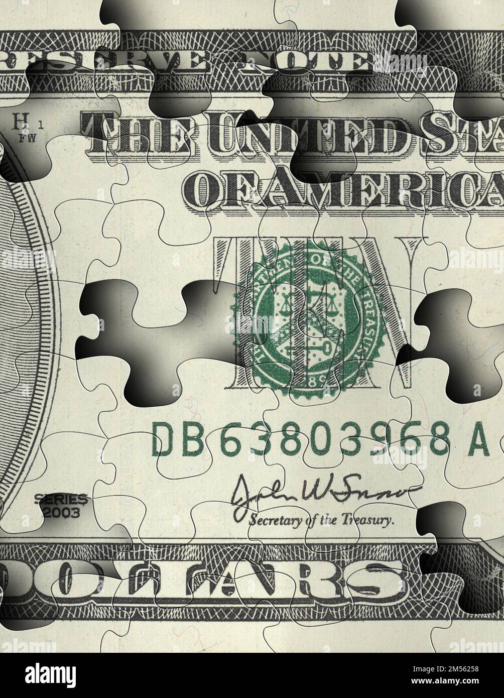 US dollar and puzzle pattern. 3D rendering Stock Photo - Alamy