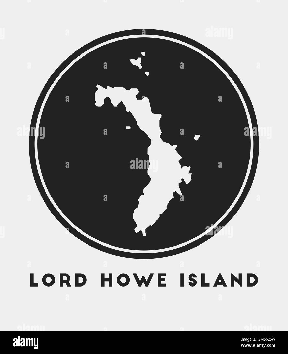 Lord Howe Island icon. Round logo with map and title. Stylish Lord Howe ...