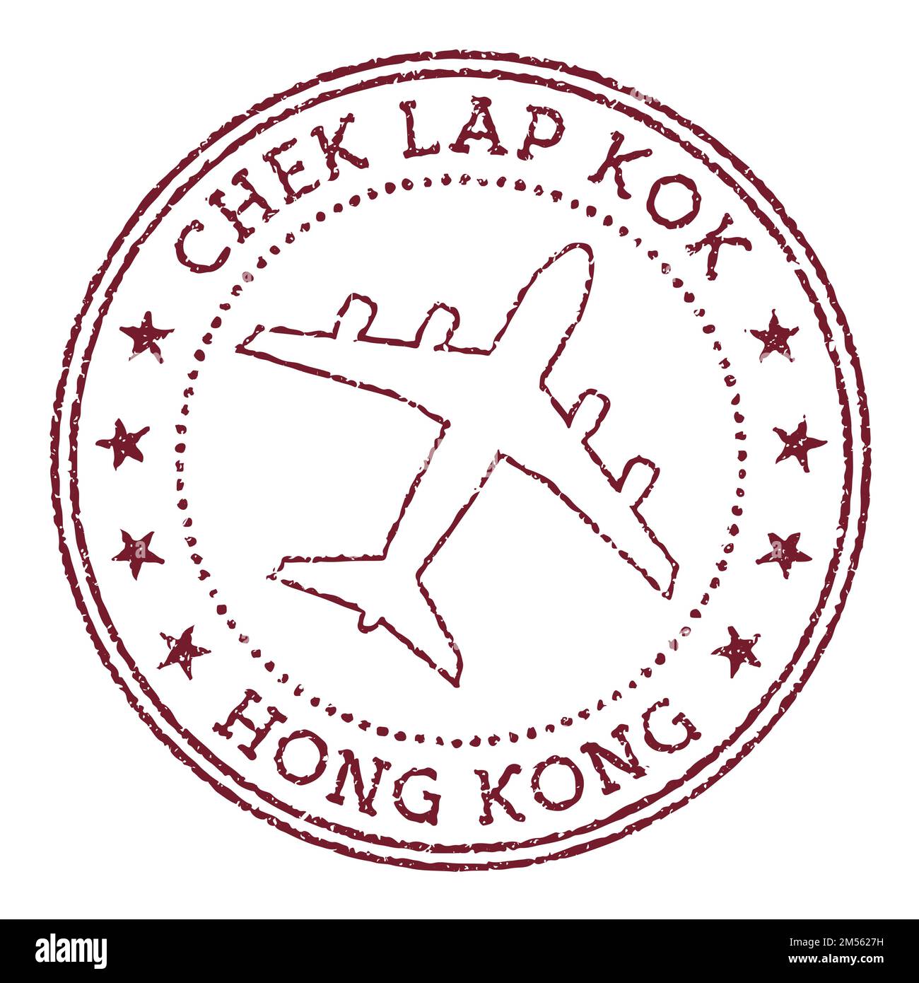 Chek Lap Kok Hong Kong stamp. Airport of Hong Kong round logo. Vector illustration Stock Vector ...