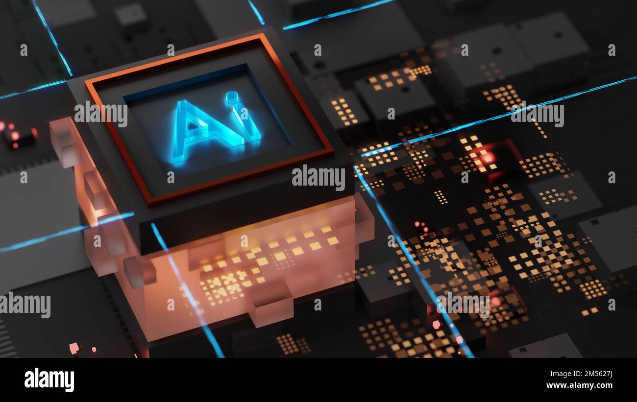 3d Illustration Advanced Mobile Microprocessor Connecting With A