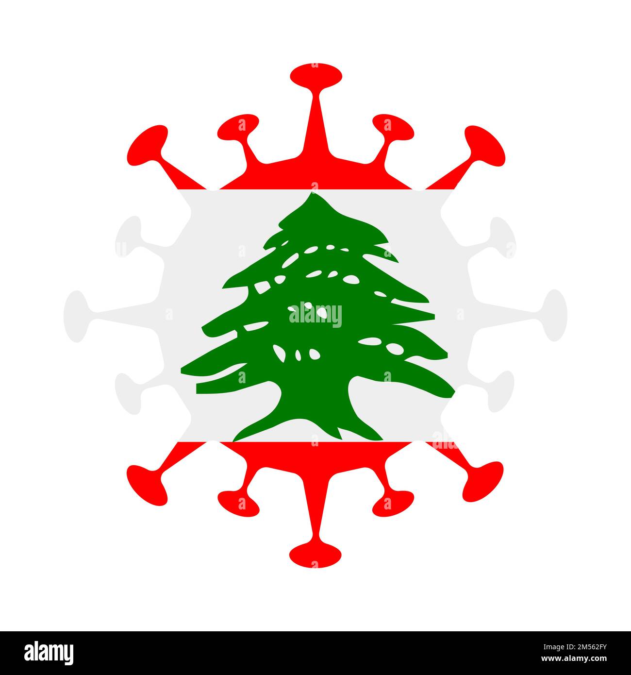 Flag of Lebanon in virus shape. Country sign. Vector illustration Stock ...
