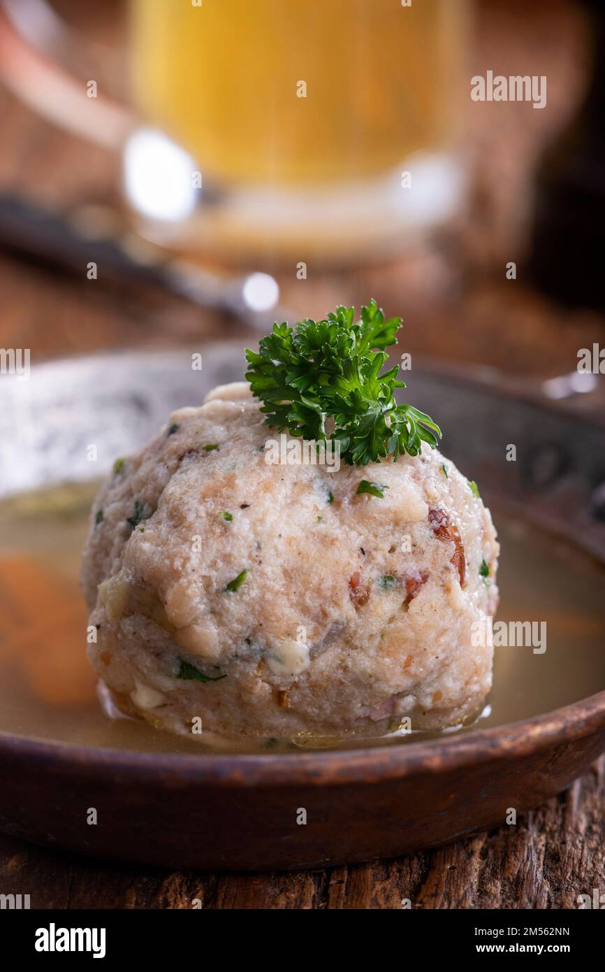 austrian soup in a copper pot Stock Photo - Alamy