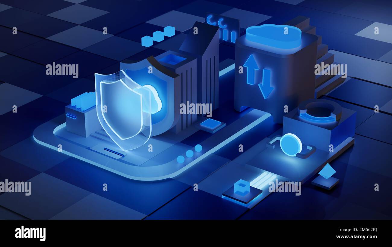 Cloud Storage For Downloading An Isometric A Digital Service Or Application With Data
