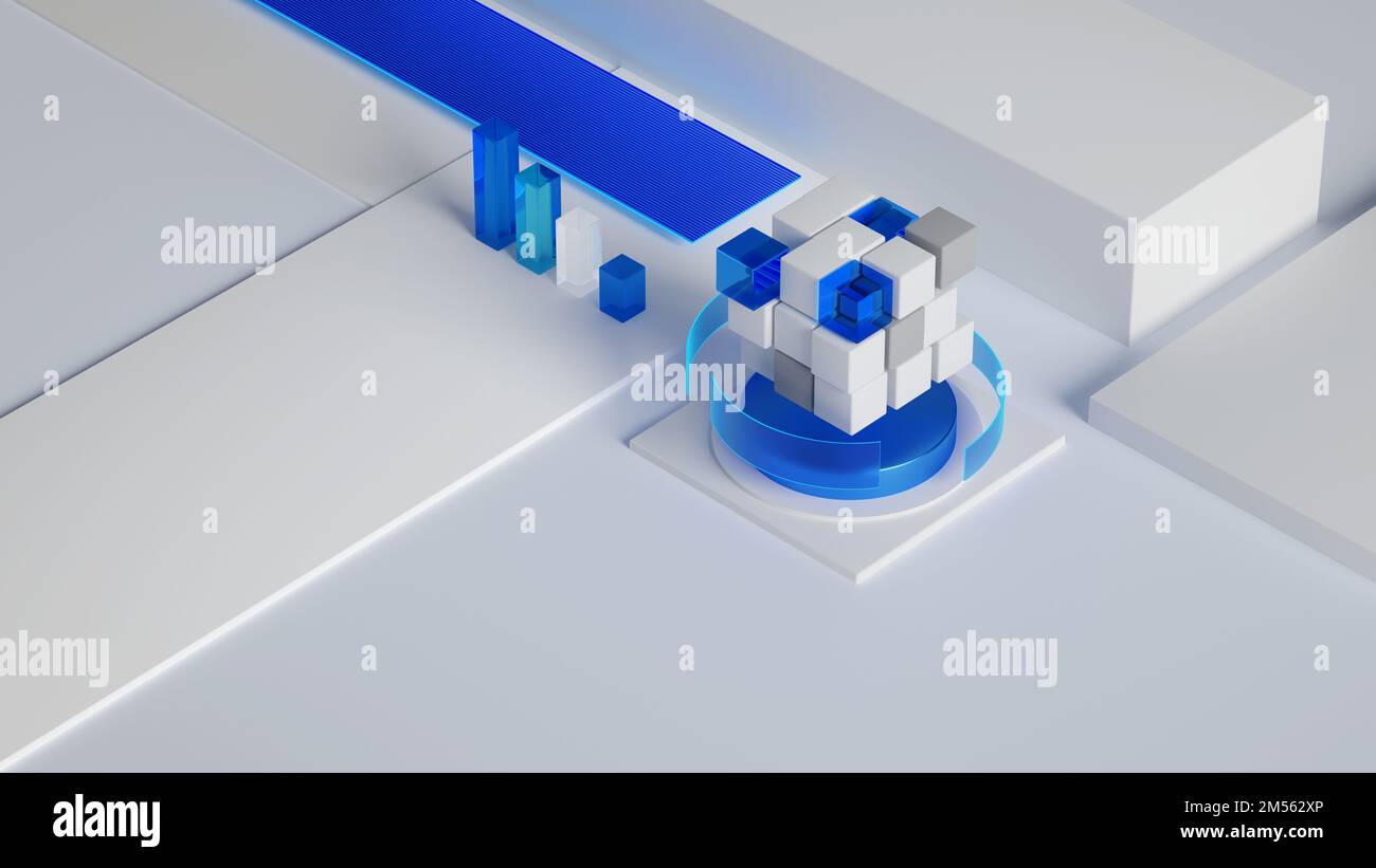 Abstract 3d cubes background. Background with connection geometric ...