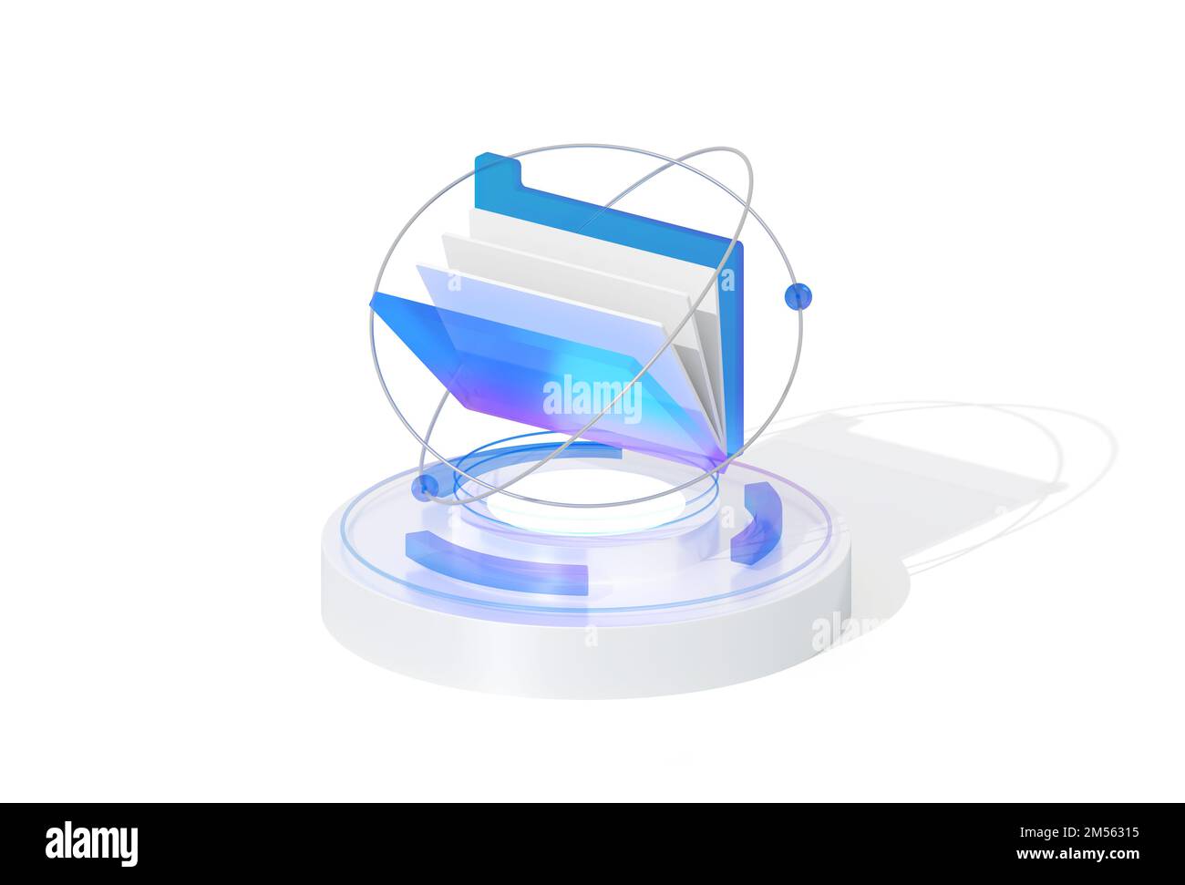 3d Blue Digital Folder Abstract Technology Innovation Future Digital Icon File Transfer