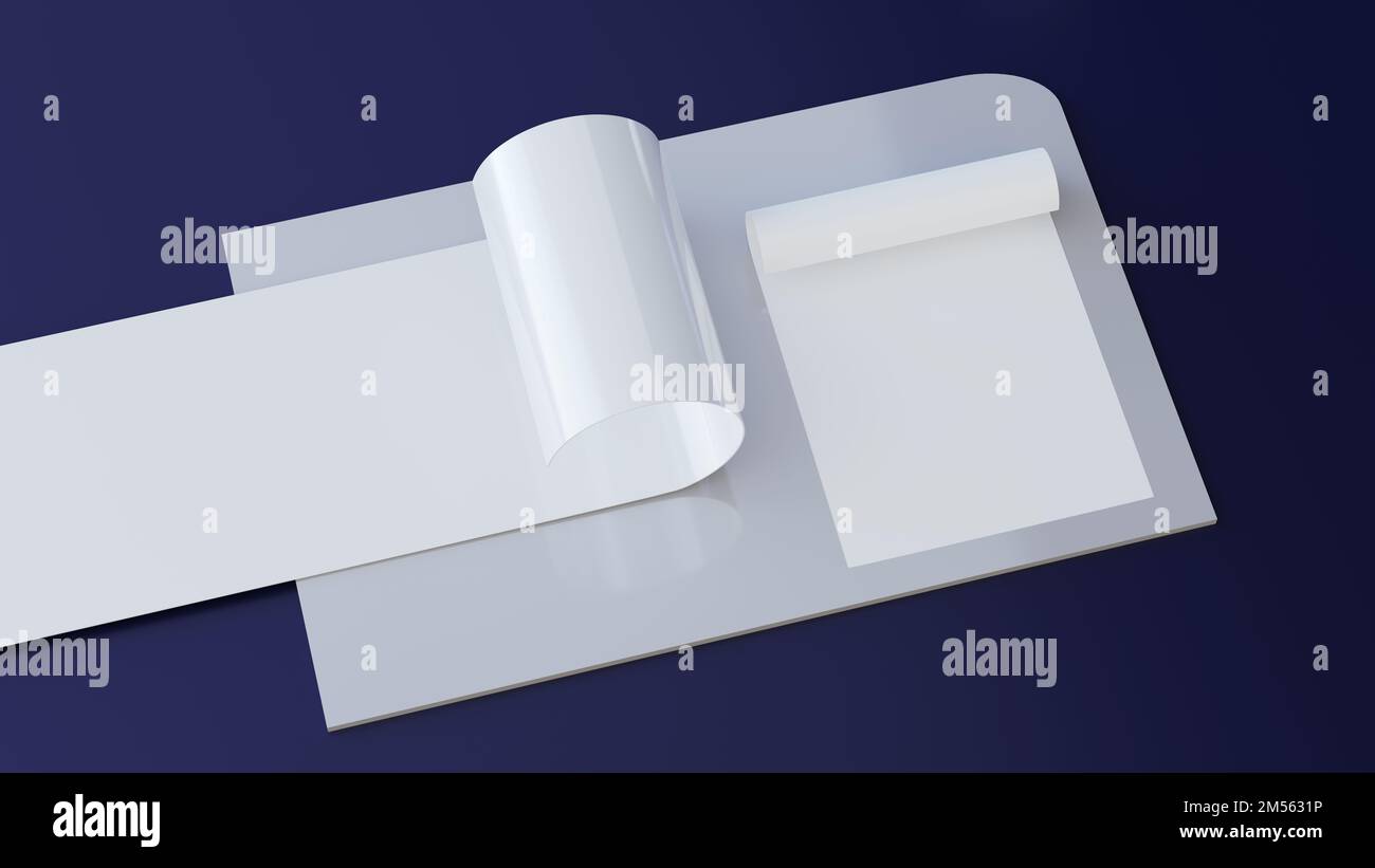 Mockup business template with blank paper, 3d rendering Stock Photo - Alamy
