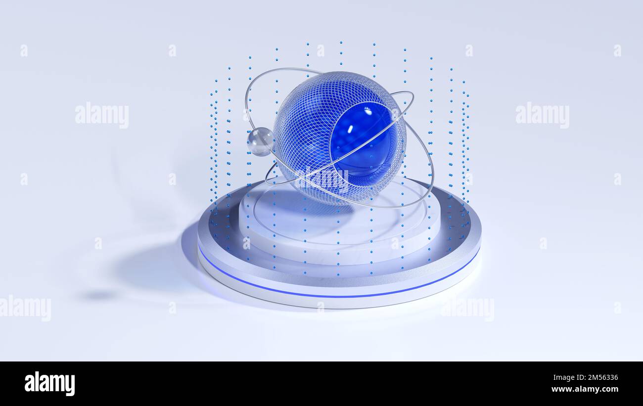 Blue glass sphere 3d element on white background. 3d render Stock Photo ...