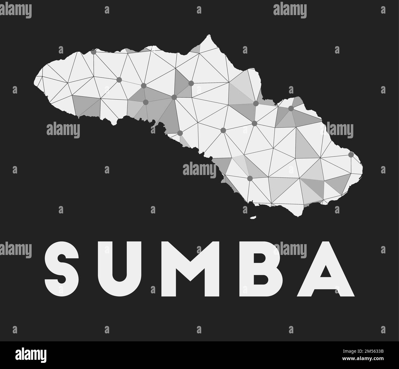 Sumba - communication network map of island. Sumba trendy geometric ...
