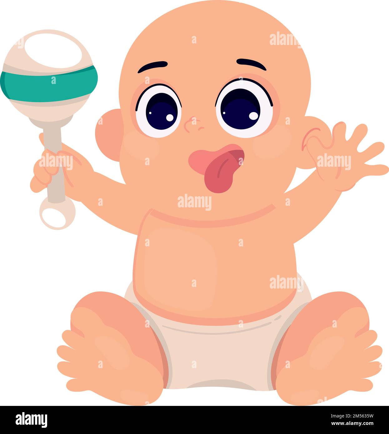 baby with rattle Stock Vector Image & Art - Alamy