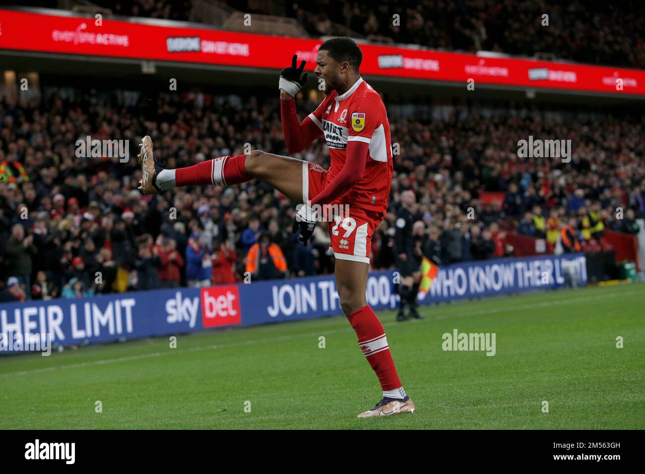 Middlesbrough's Chuba Akpom celebrates after scoring their sides second ...