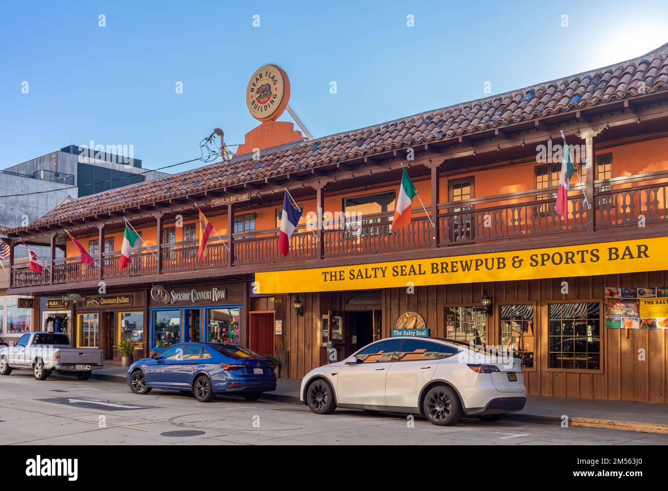 Monterey, CA, USA – December 16, 2022: Street view of the historic Bear ...