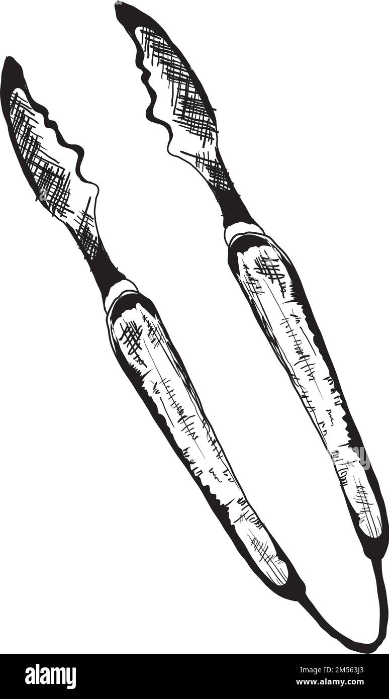 tweezers bbq sketch Stock Vector Image & Art - Alamy