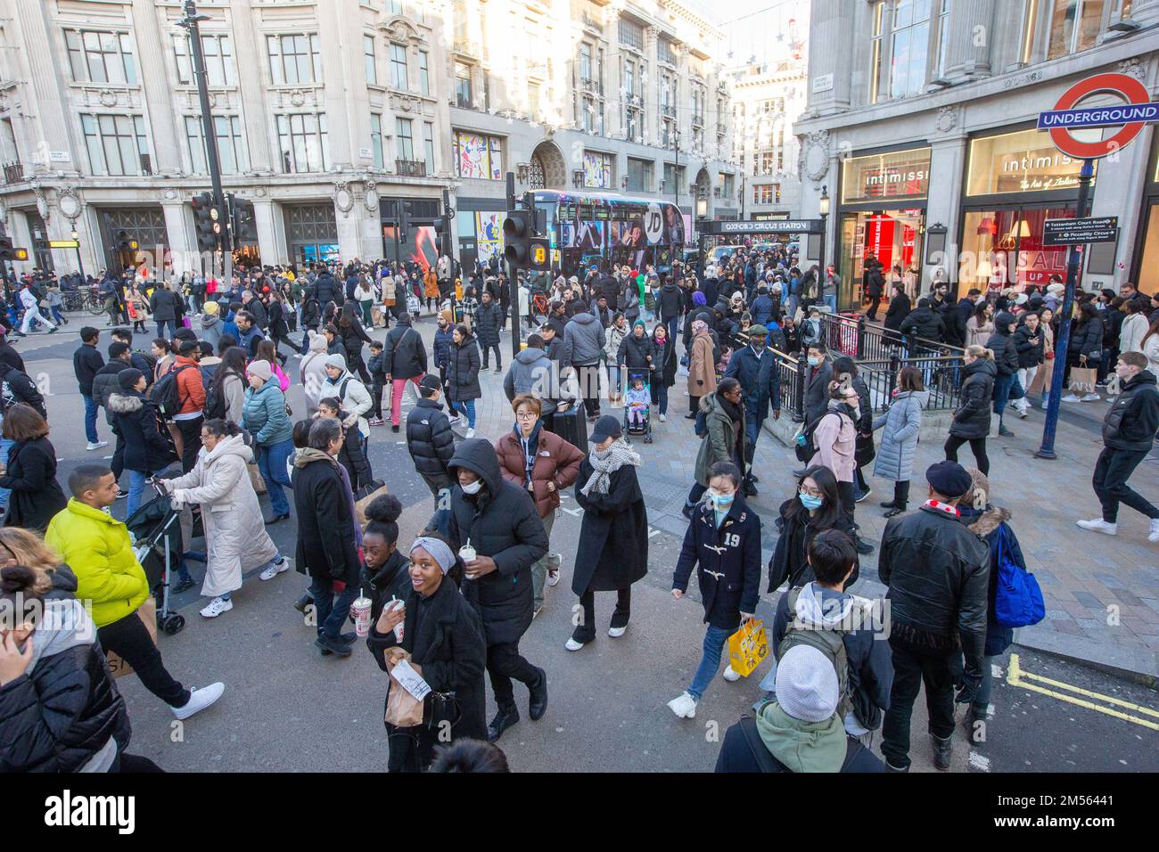 London, England, UK. 26th Dec, 2022. Shoppers are seen in West End on ...
